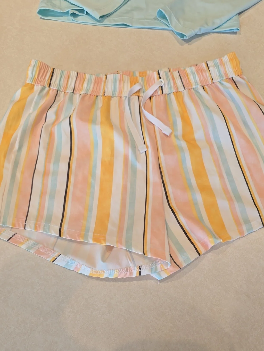 Roxy | Swim | Roxy Girl 3 Piece Swim Set Aqua Blue With Stripes | Poshmark